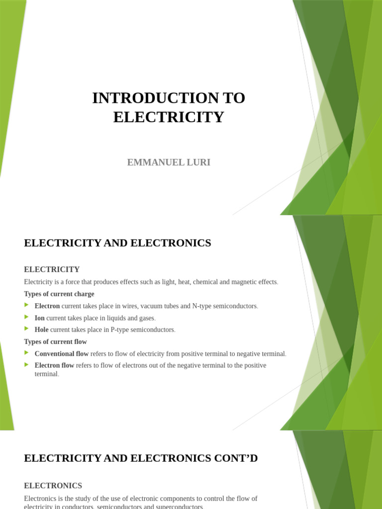 Introduction To Electricity | PDF | Electron | Electric Charge