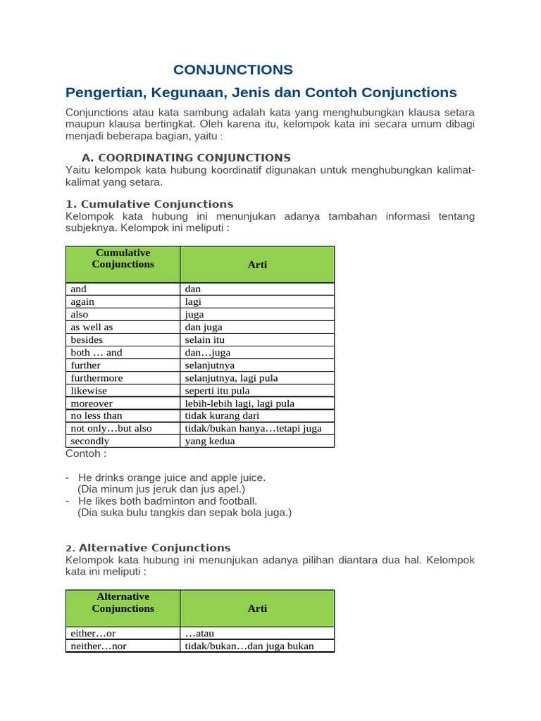 Materi Conjunctions | PDF