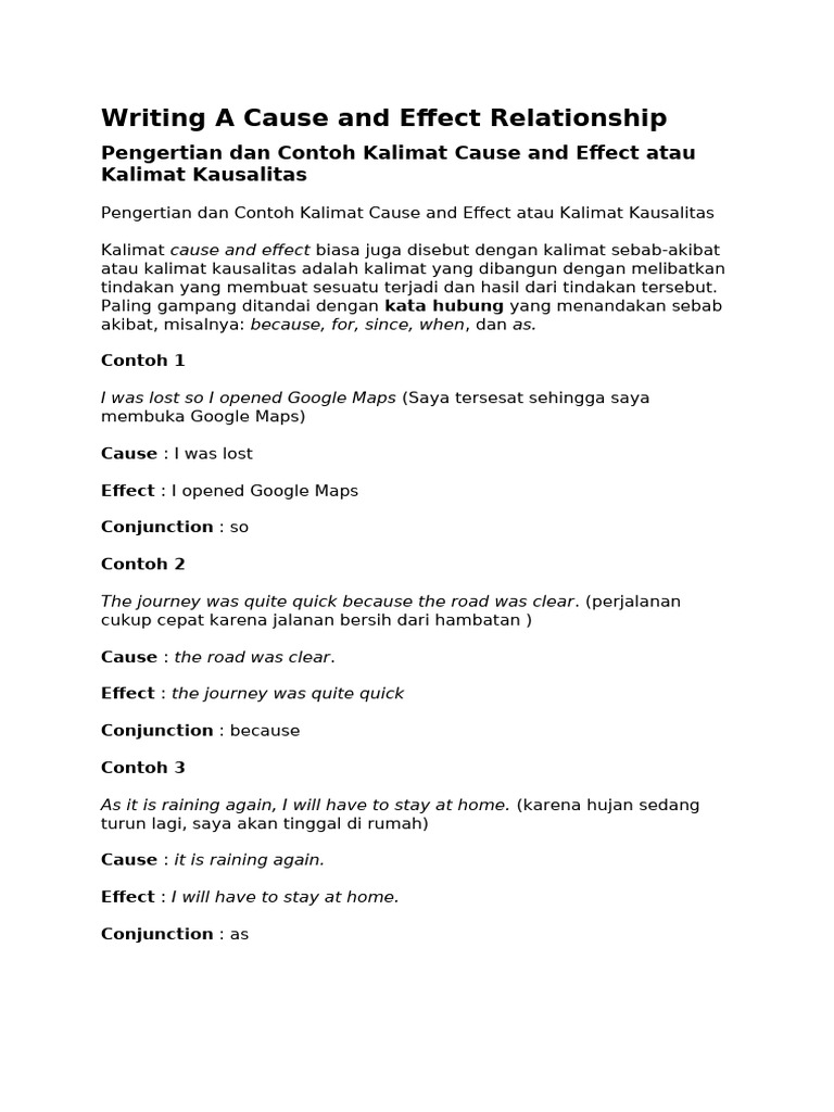 Materi Cause and Effect Relationship | PDF