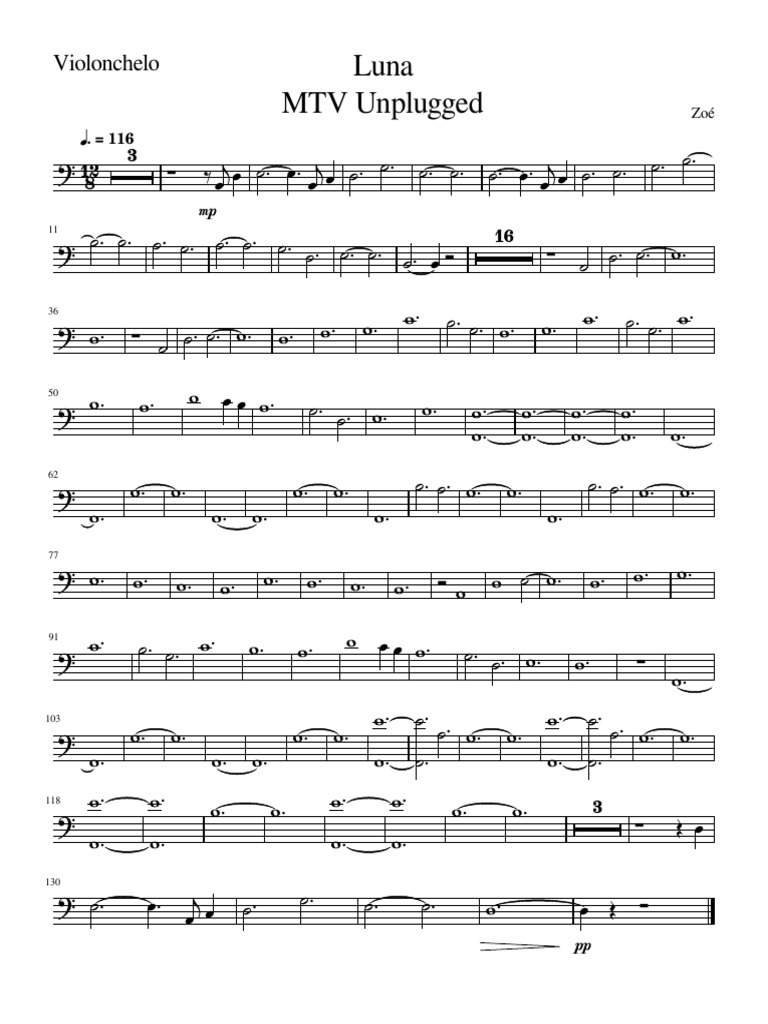 Luna (MTV Unplugged) - Zoé (Mexico) - Violonchelo | PDF