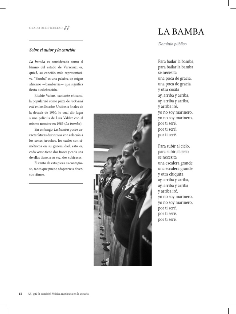 La Bamba: Canción y Educación Musical | PDF | La Bamba (Canción ...