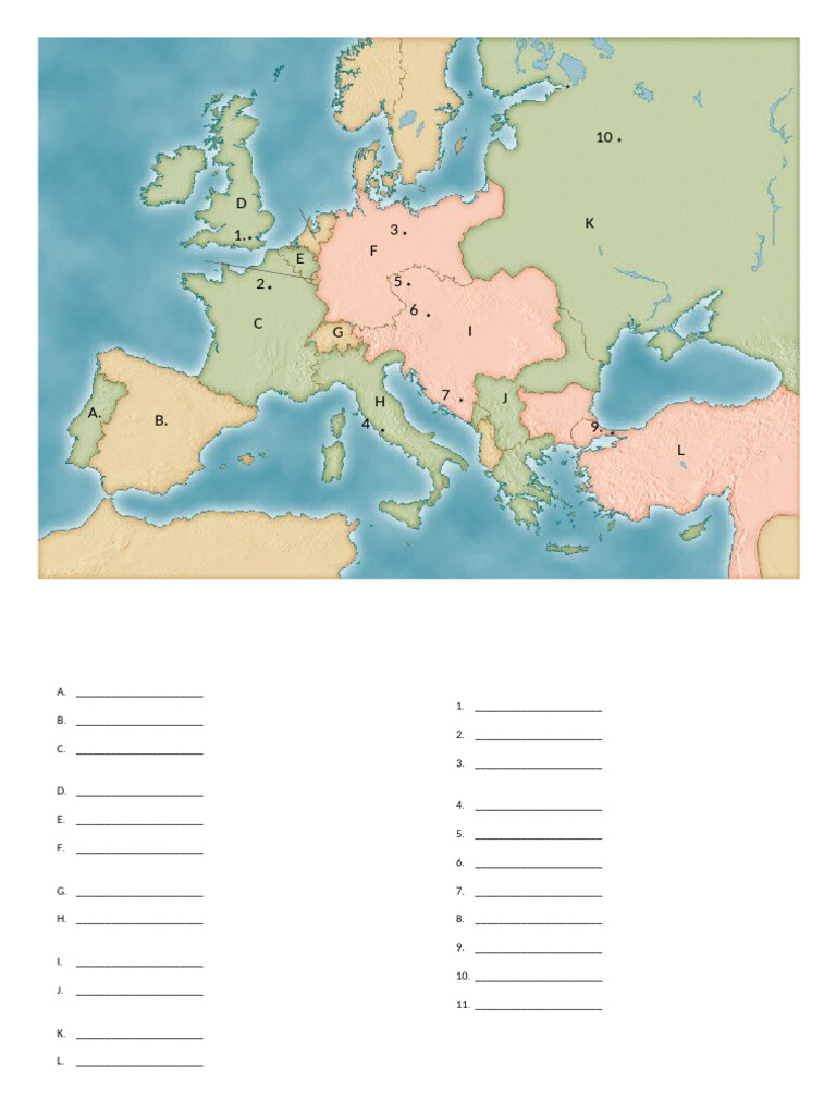Europe in 1914 To Label | PDF
