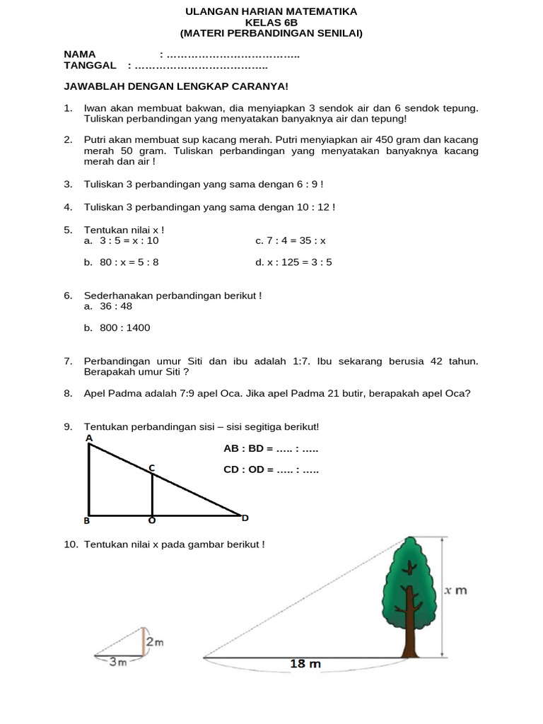 Perbandingan Senilai Kelas 6B | PDF