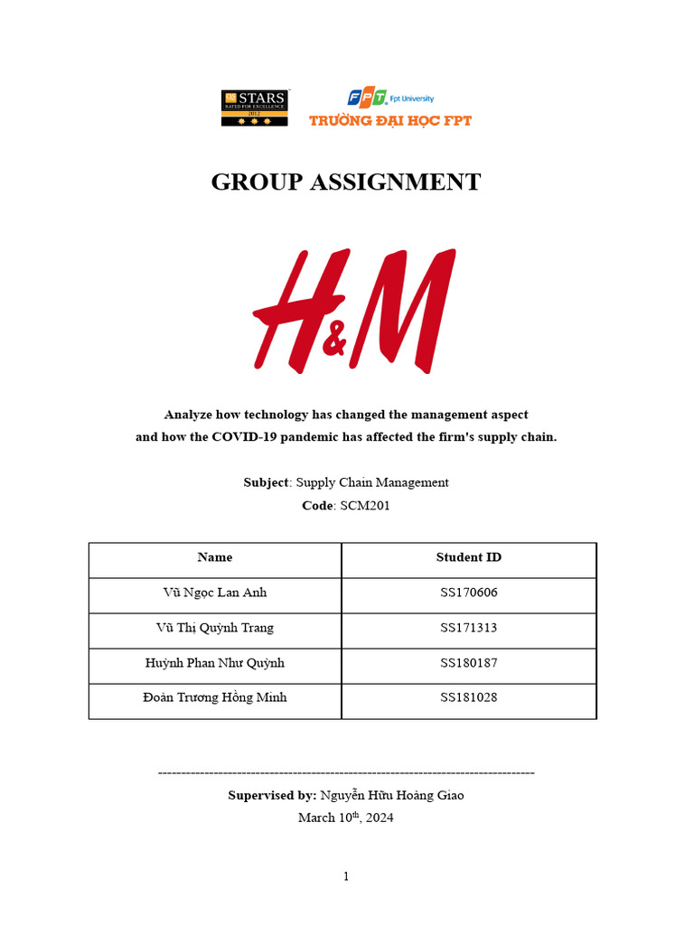 SCM201 - Group Assignment - Group 5 - 11.03.2024 | PDF | E Commerce | Supply Chain