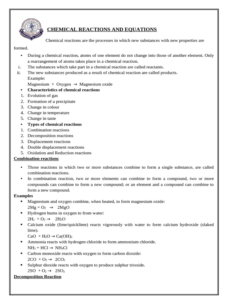 Class 10 Chemistry Worksheets | PDF | Acid | Ph