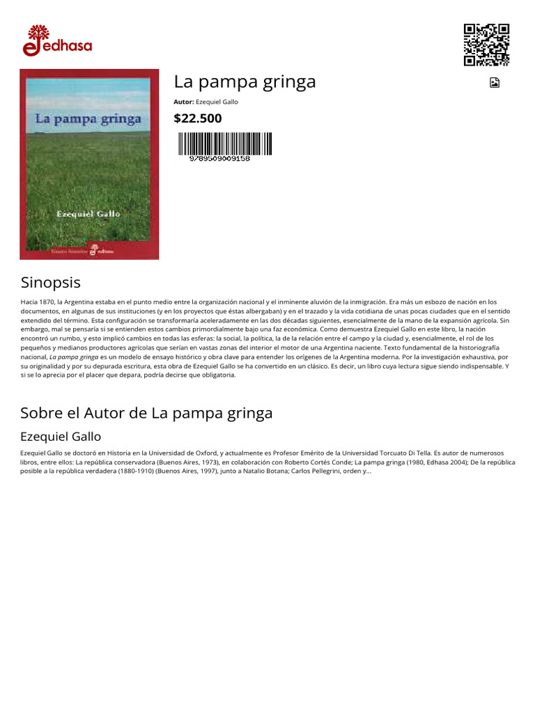 La Pampa Gringa Edhasa | PDF