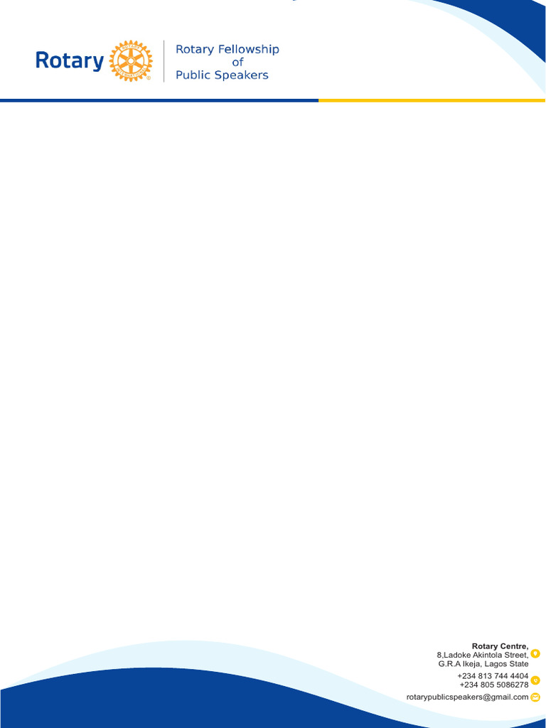 Rotary Fellowship Public Speakers Letterhead | PDF