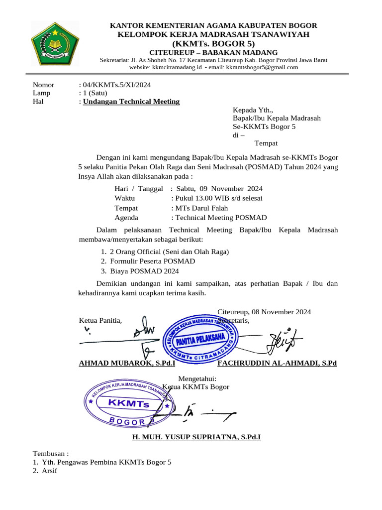 Posmad 2024 Mts Nurul Hady Kadumanggu | PDF