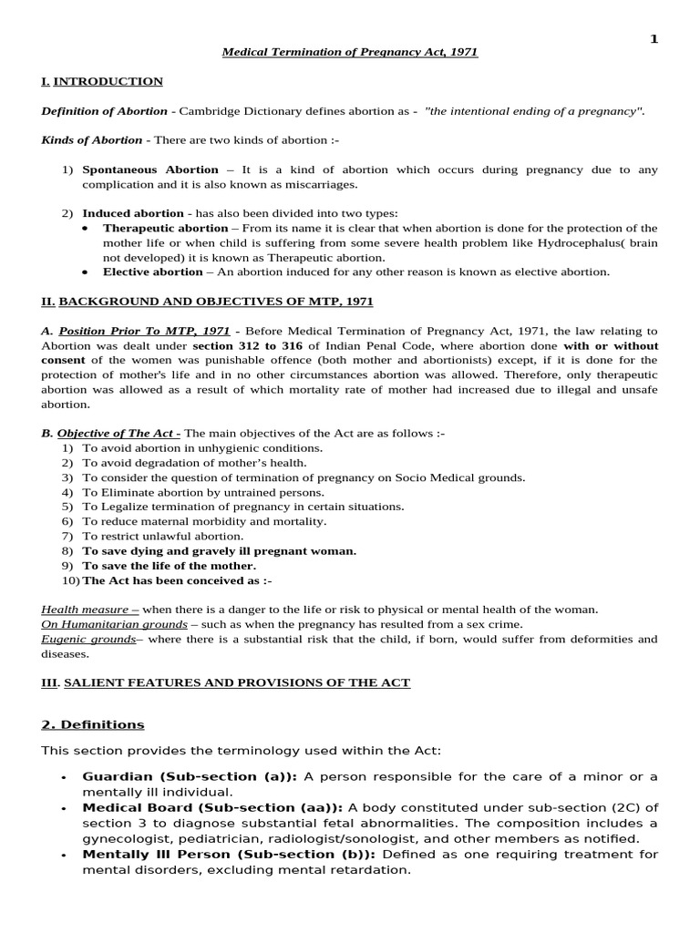 Medical Termination of Pregnancy Act | PDF | Abortion | Pregnancy