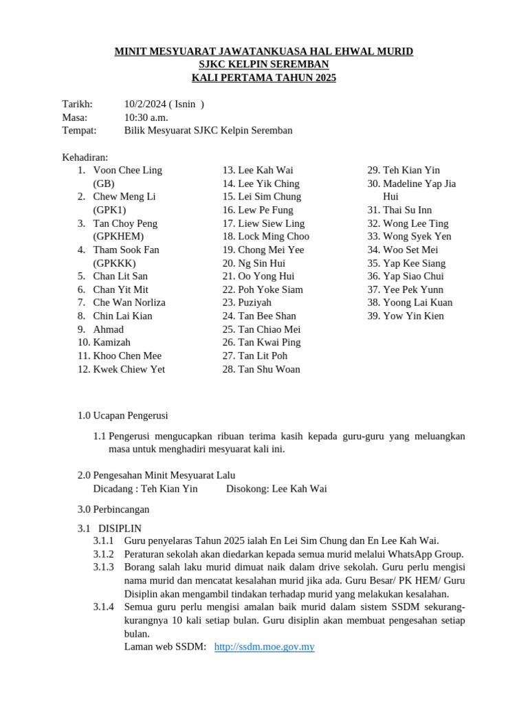 MINIT MESY HEM 1 2025 | PDF