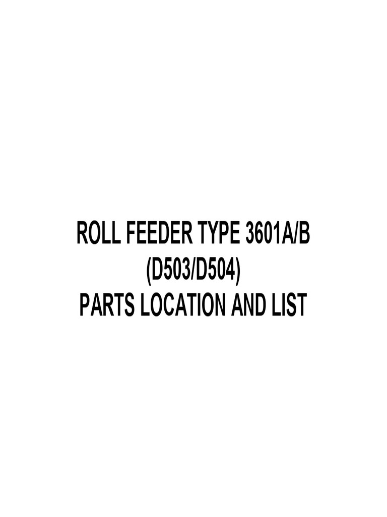 Roll Feeder 3601A/B Parts List Guide | PDF | Screw | Manufactured Goods