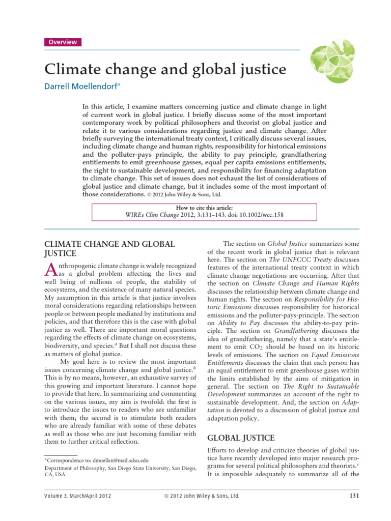 2012-Climate Change and Global Justice | PDF | United Nations Framework ...