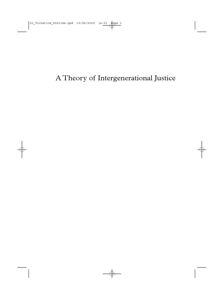 2009-A Theory of Intergenerational Justice | PDF | Justice | Crime ...