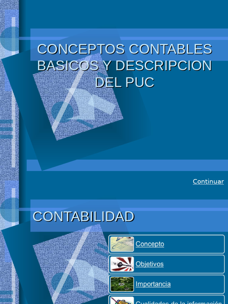 Conceptos y Objetivos del PUC Contable | PDF | Contabilidad | Business