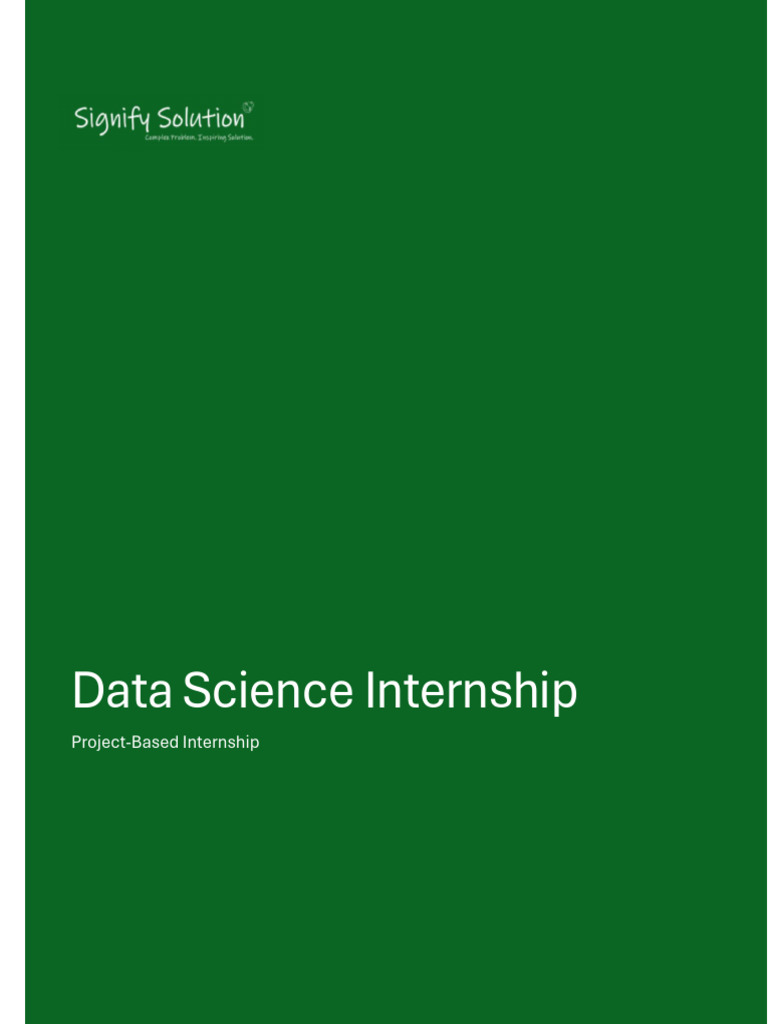 Signify Data Science Internship Program - Project | PDF | Data | Data ...