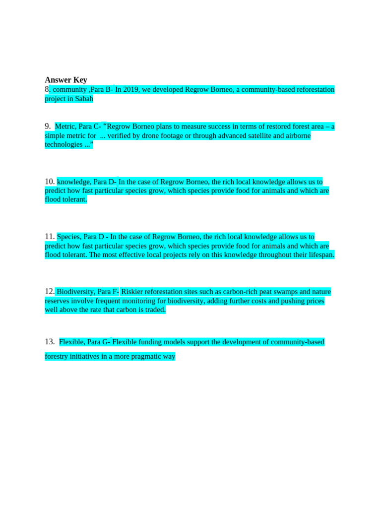 Regrow Borneo: Community Reforestation Insights | PDF