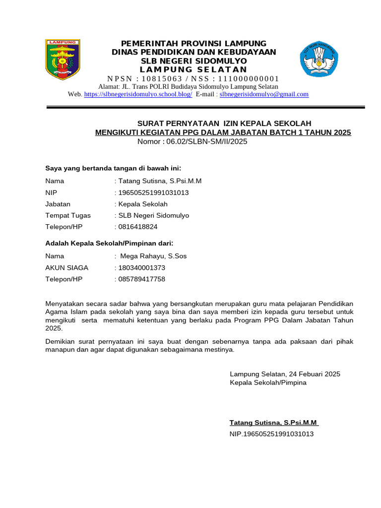 Surat Ijin Pimpinan Batch2 2024 | PDF