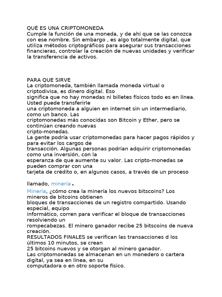 Qué Es Una Criptomoneda | PDF | Criptomoneda | Bitcoin