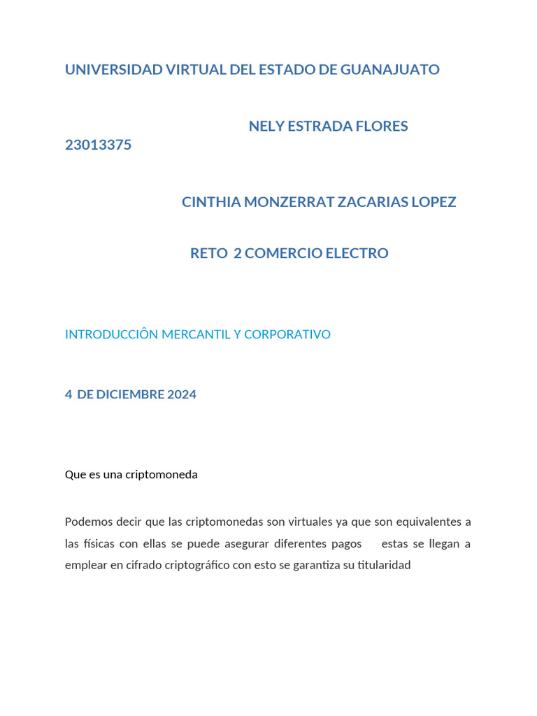 Estrada Nely U1 R2 | PDF | Criptomoneda | Bitcoin