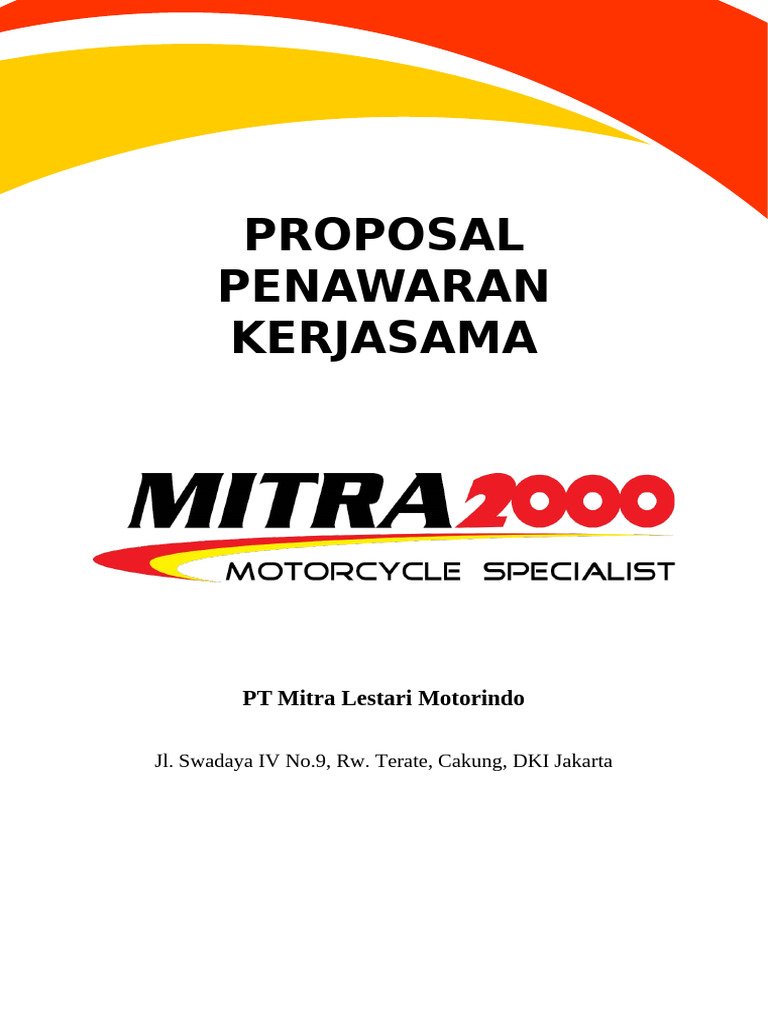 Proposal Partenrship Mitra Lestari Motorindo | PDF