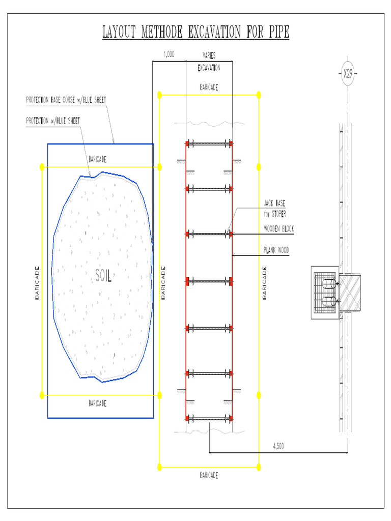 Layout Methode Excavation for Pipe | PDF