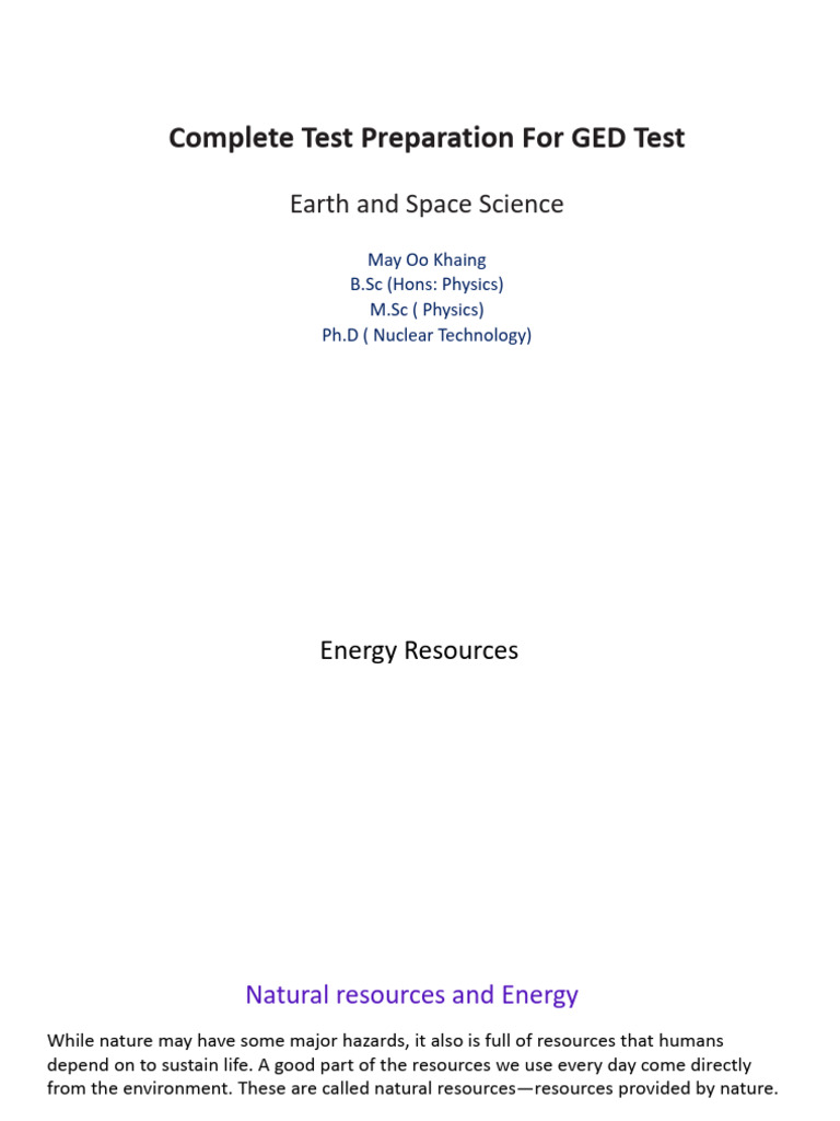 11. Earth and Space Science ( Energy ReSources) | PDF | Energy ...