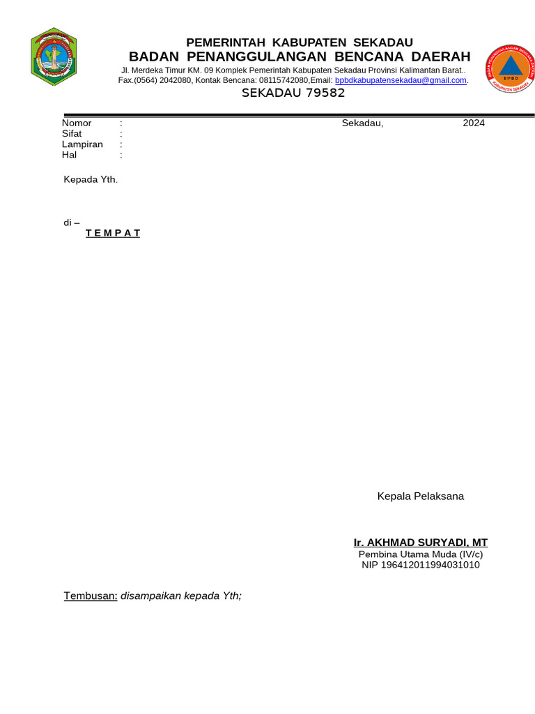 Contoh Kop Surat BPBD | PDF