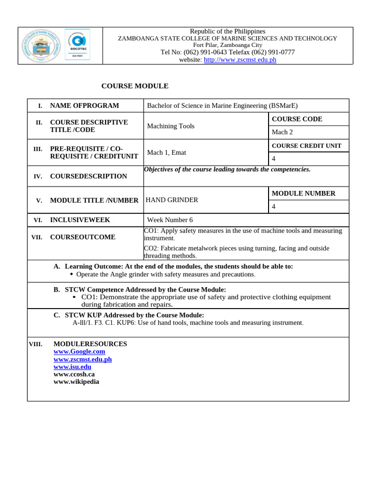 Mach 2 Module 4 Hand Grinding Machine | PDF | Grinding (Abrasive ...