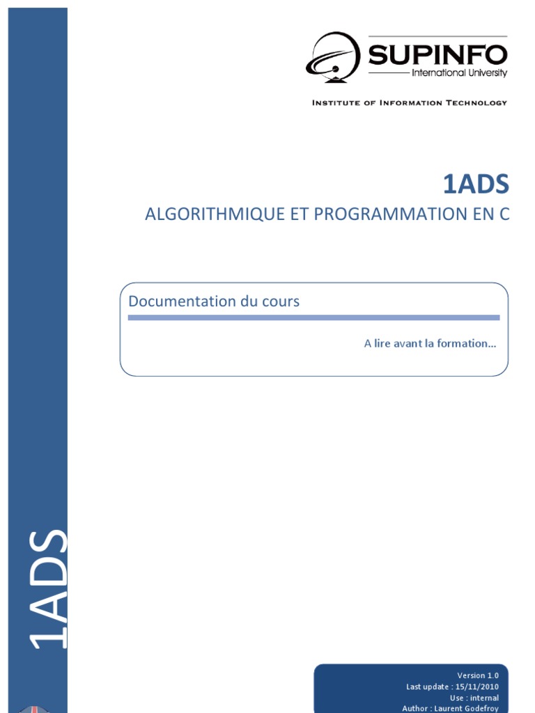 Cours d'Algorithmique et C | PDF | C (Langage de programmation ...
