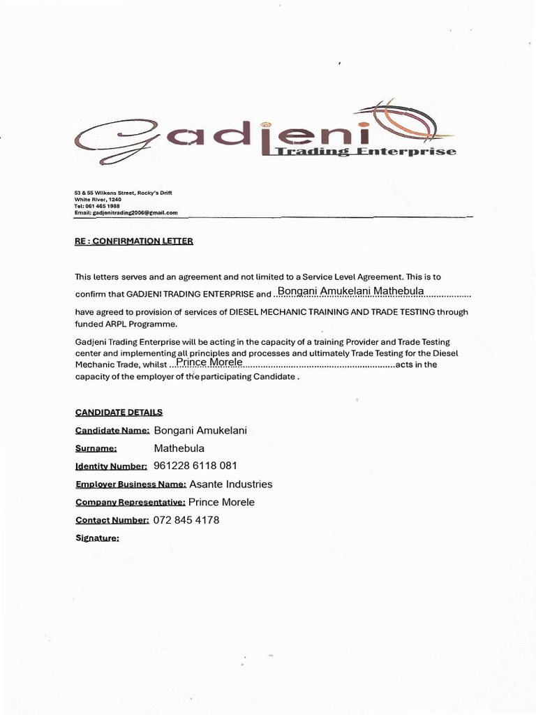 ARPL Certificate Confirmation Letter | PDF