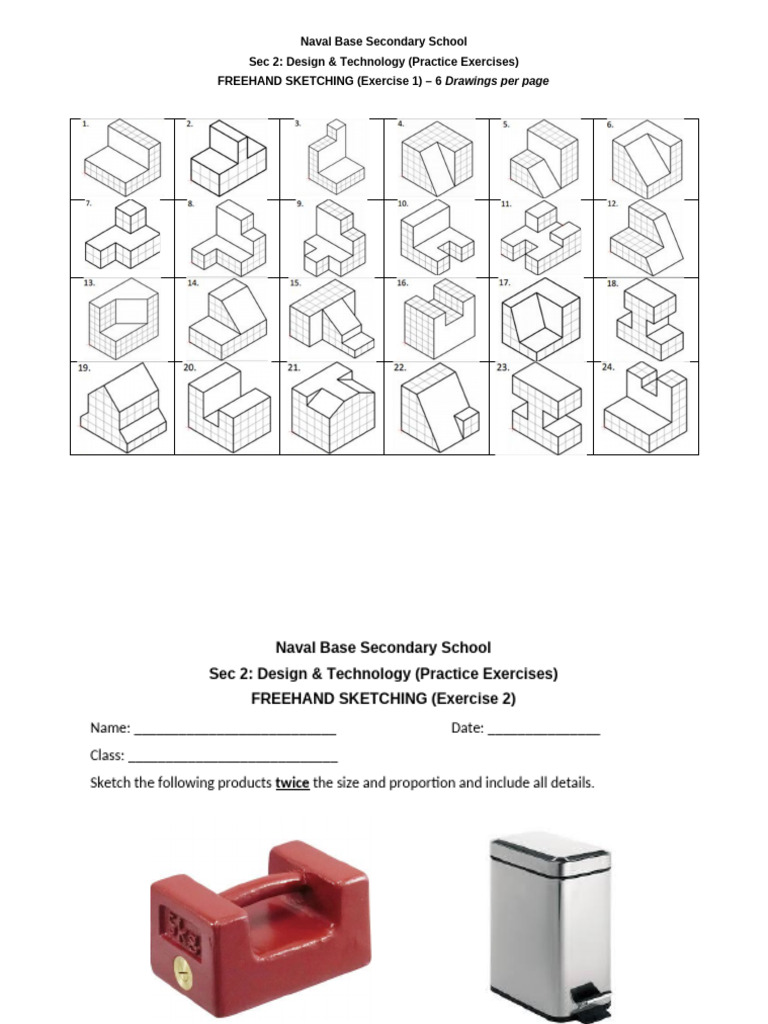 Freehand Sketching Exercises for D&T | PDF