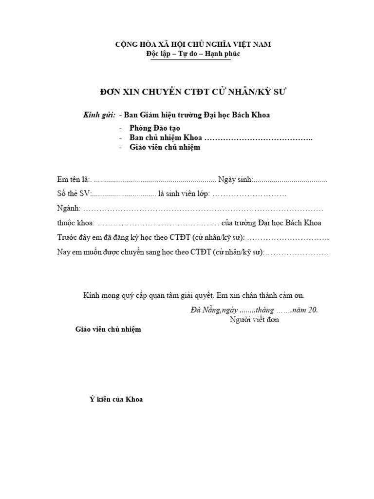 Dơn chuyenCTDT CN-KS2 | PDF