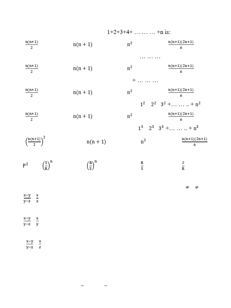 Sequence and Series Formulas Explained | PDF | Mathematics | Convex ...