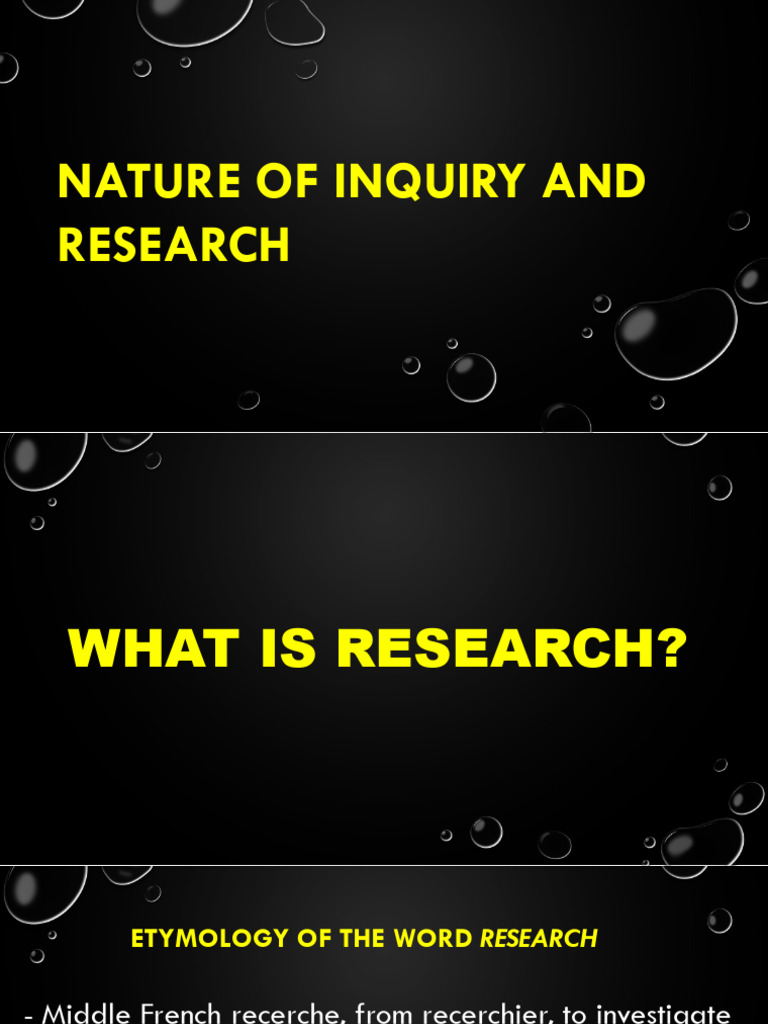 Nature of Inquiry and Research l1 | PDF | Scientific Method | Knowledge