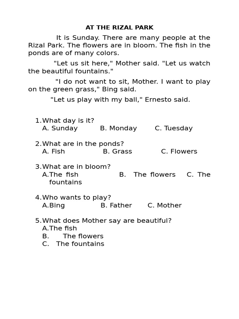 DRP Exercises For Grade 2 | PDF