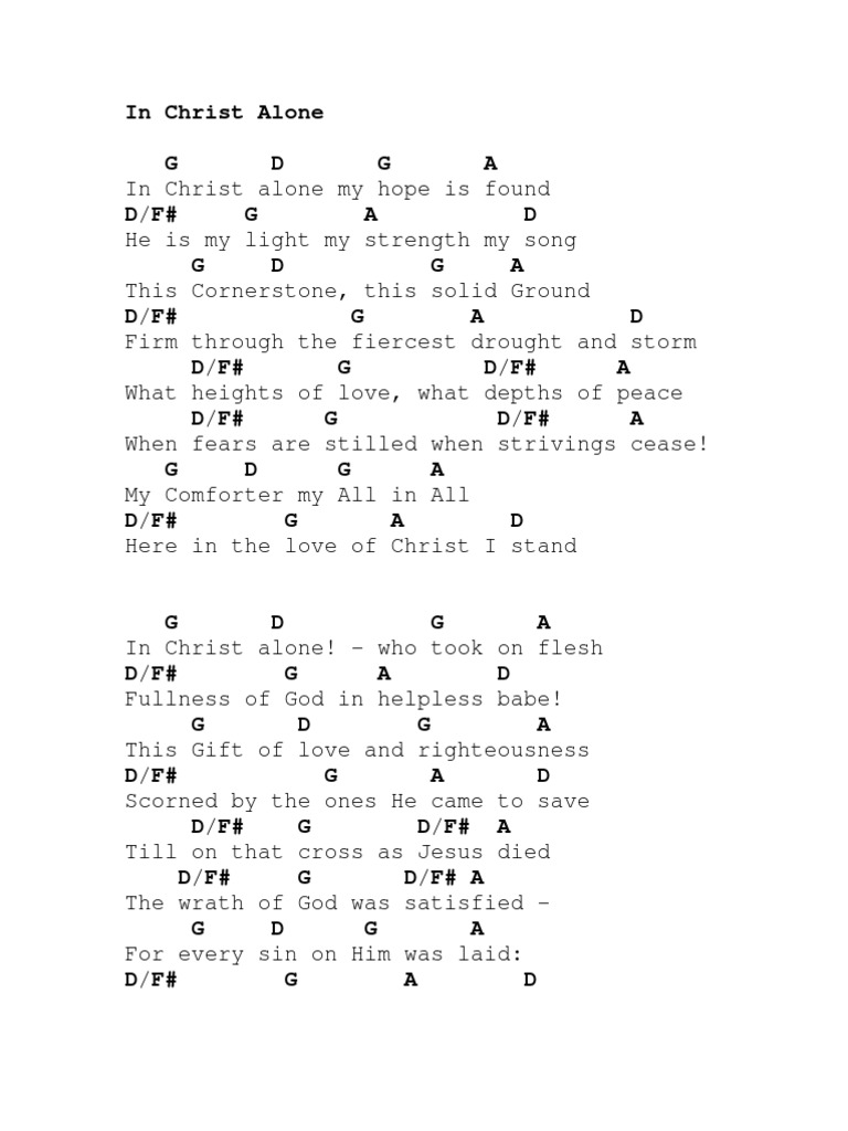In Christ Alone Chords and Lyrics | PDF