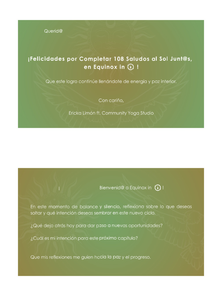 Tarjetas de Logro Equinox in Community | PDF