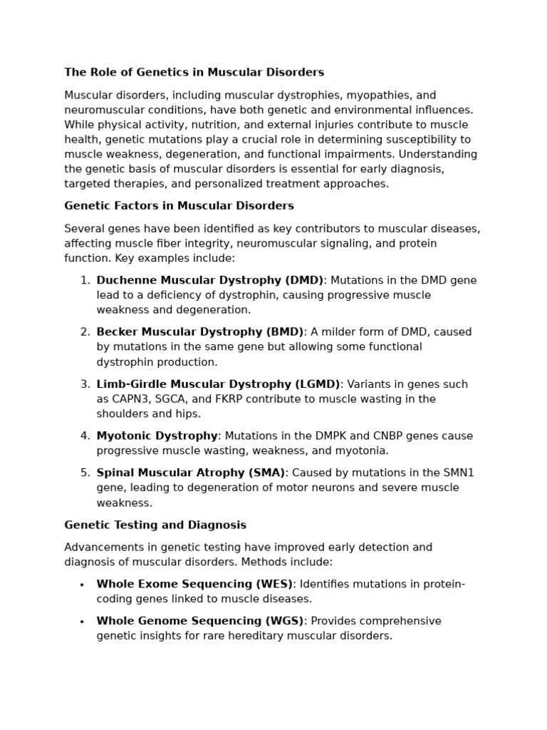Genetics in Muscular Disorders Explained | PDF | Muscular Dystrophy ...
