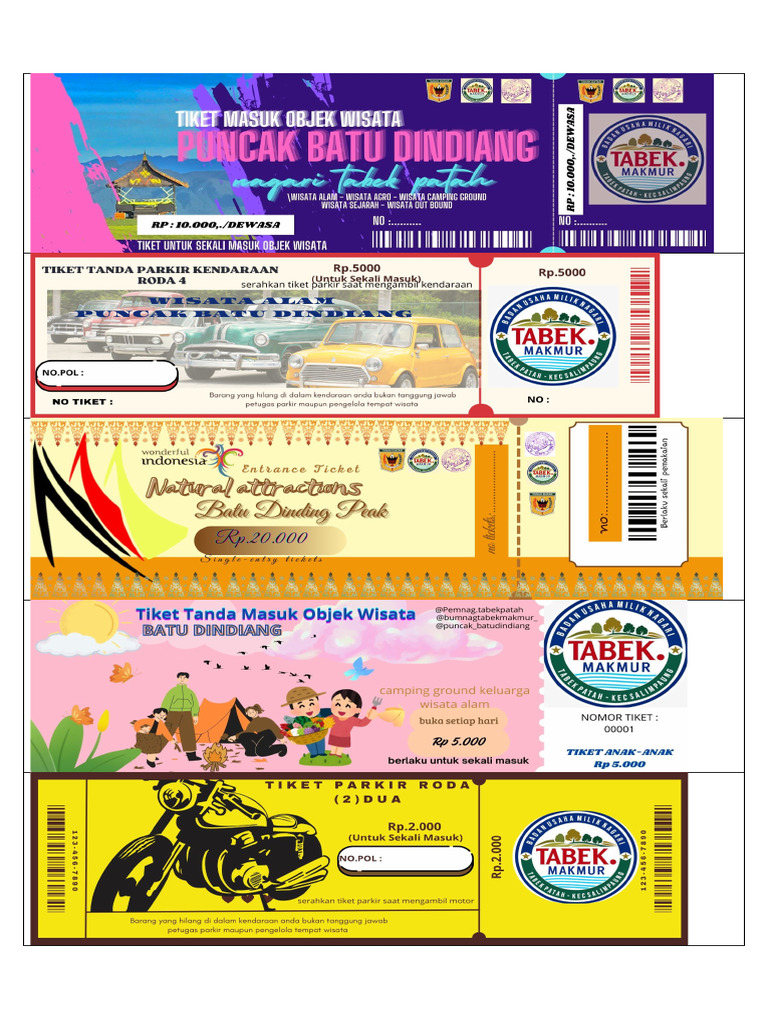 Contoh Print Karcis Batu Dinding | PDF