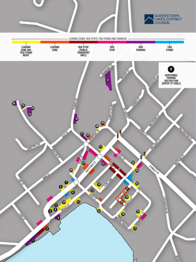 QLDC Loading Bays Map Jun18 | PDF | Bus | Transport