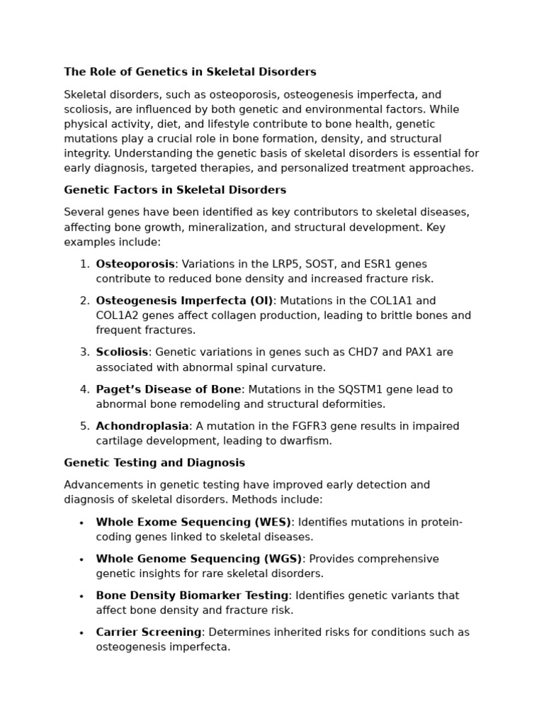 Genetics and Skeletal Disorders Explained | PDF | Personalized Medicine ...