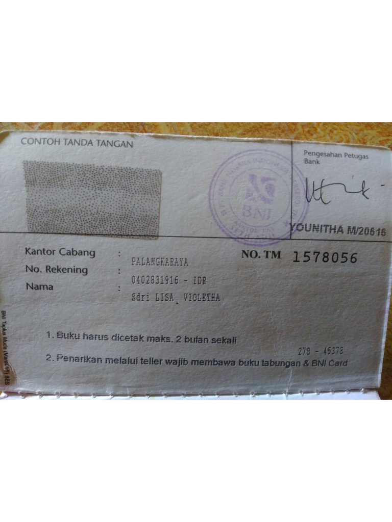 Buku Rekening Lisa Violetha | PDF