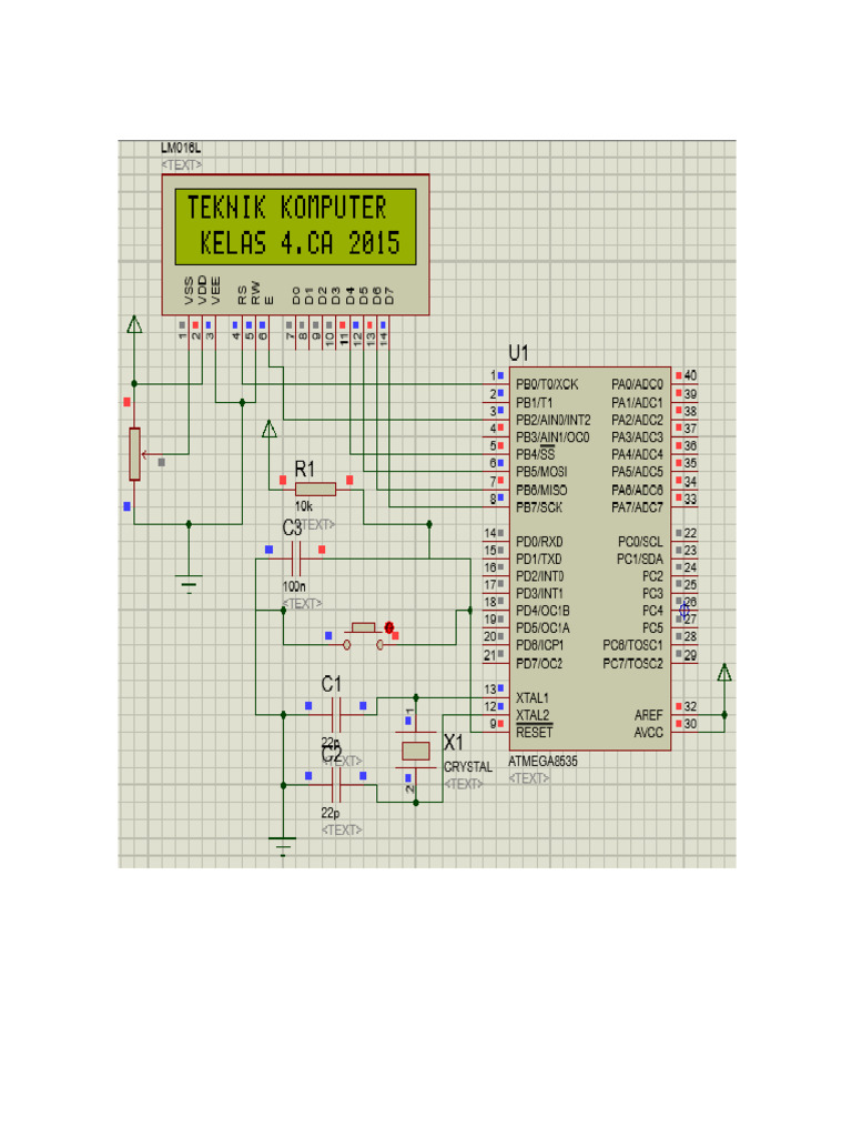 Rangaian LCD Dengan Mikrokontroler Atmega 8535 | PDF