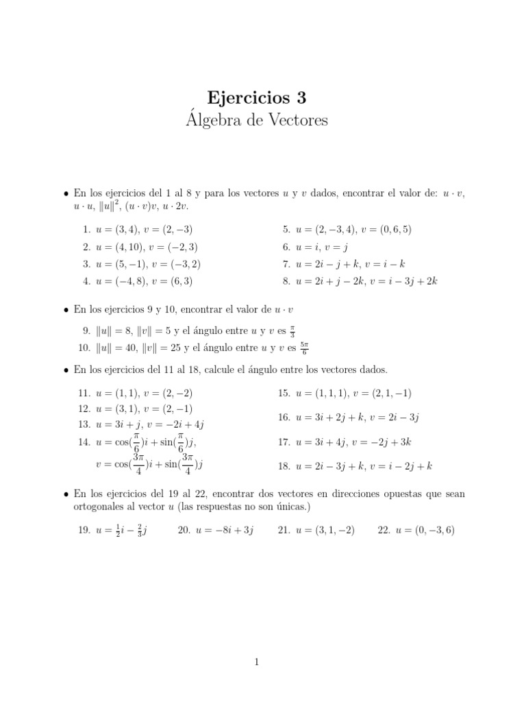Ej03 - álgebra vectorial 2 | PDF