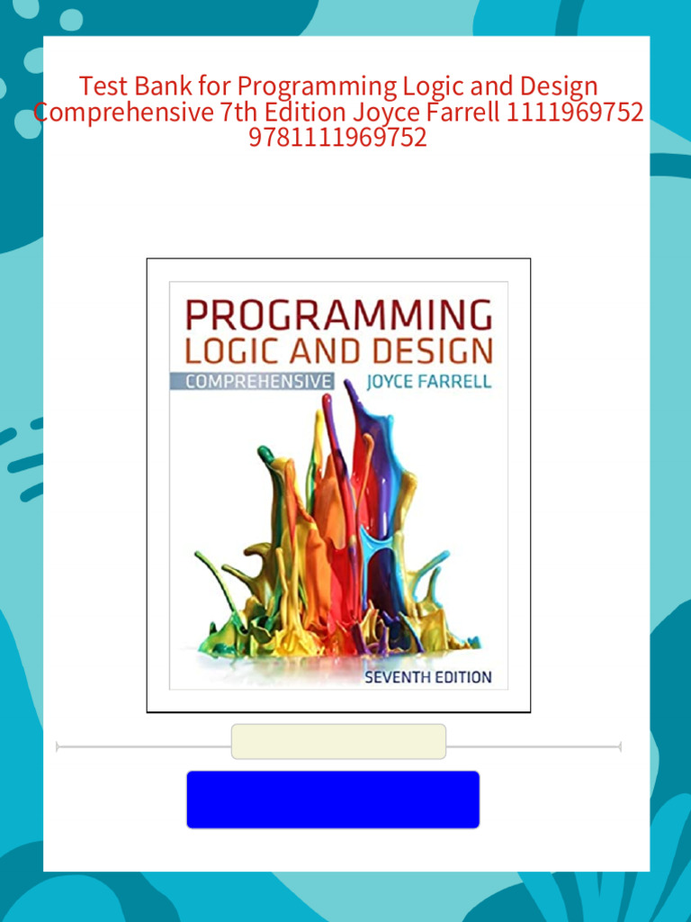 All Chapter Download Test Bank For Programming Logic and Design ...