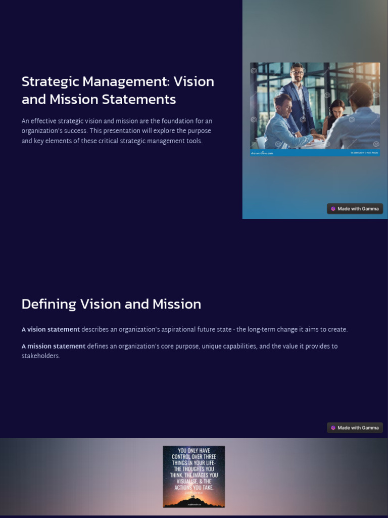 Strategic Management Vision and Mission Statements | PDF | Strategic ...