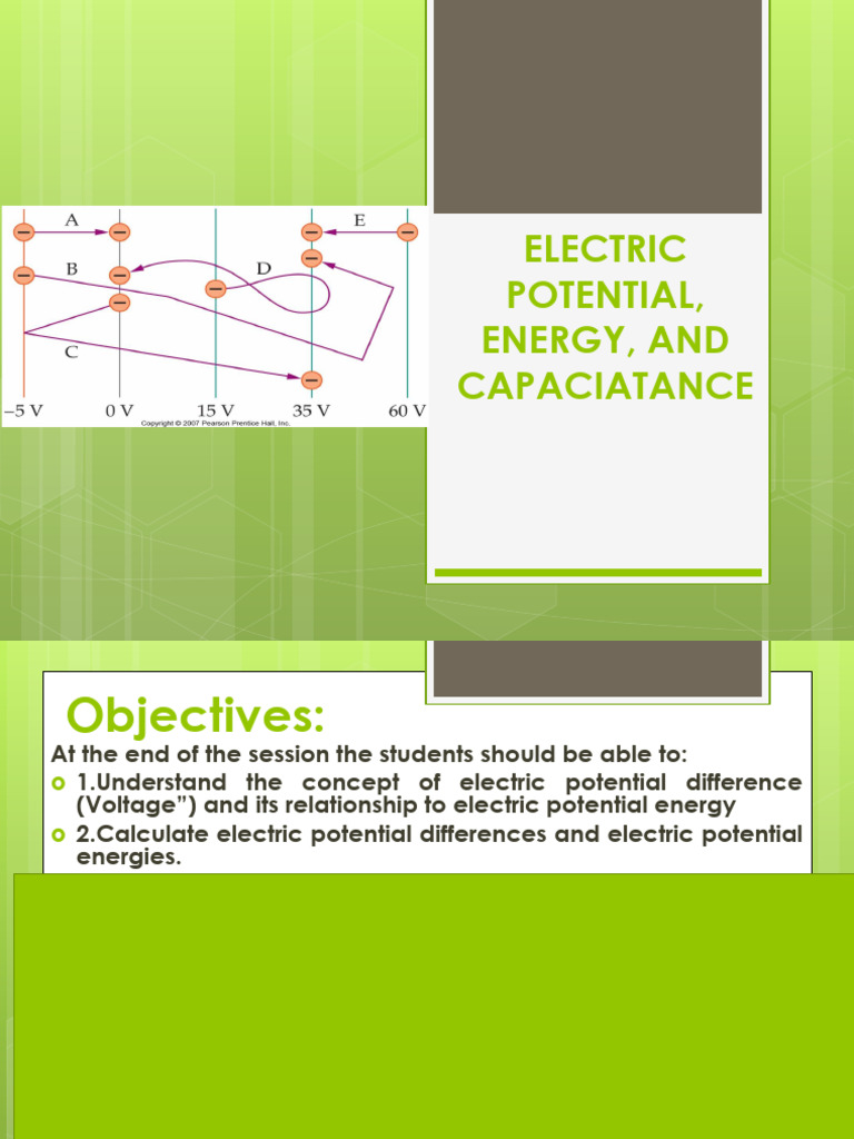 Electric-Potential-Energy-and-Capacitance | PDF | Capacitor | Capacitance