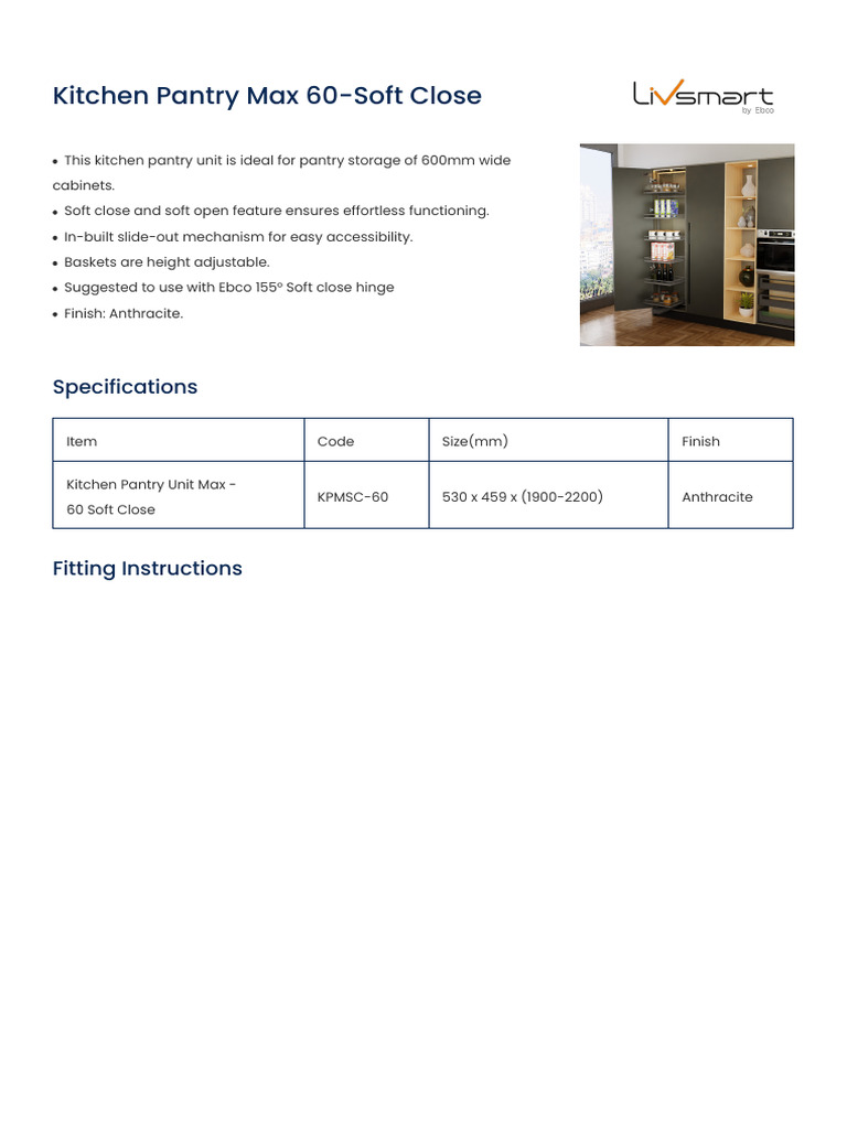 Kitchen Pantry Max 60-Soft Close | PDF