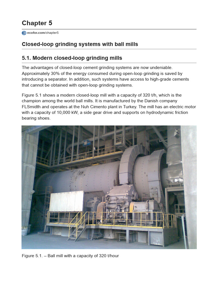 Closed-Loop Grinding Systems With Ball Mills | PDF | Mill (Grinding ...