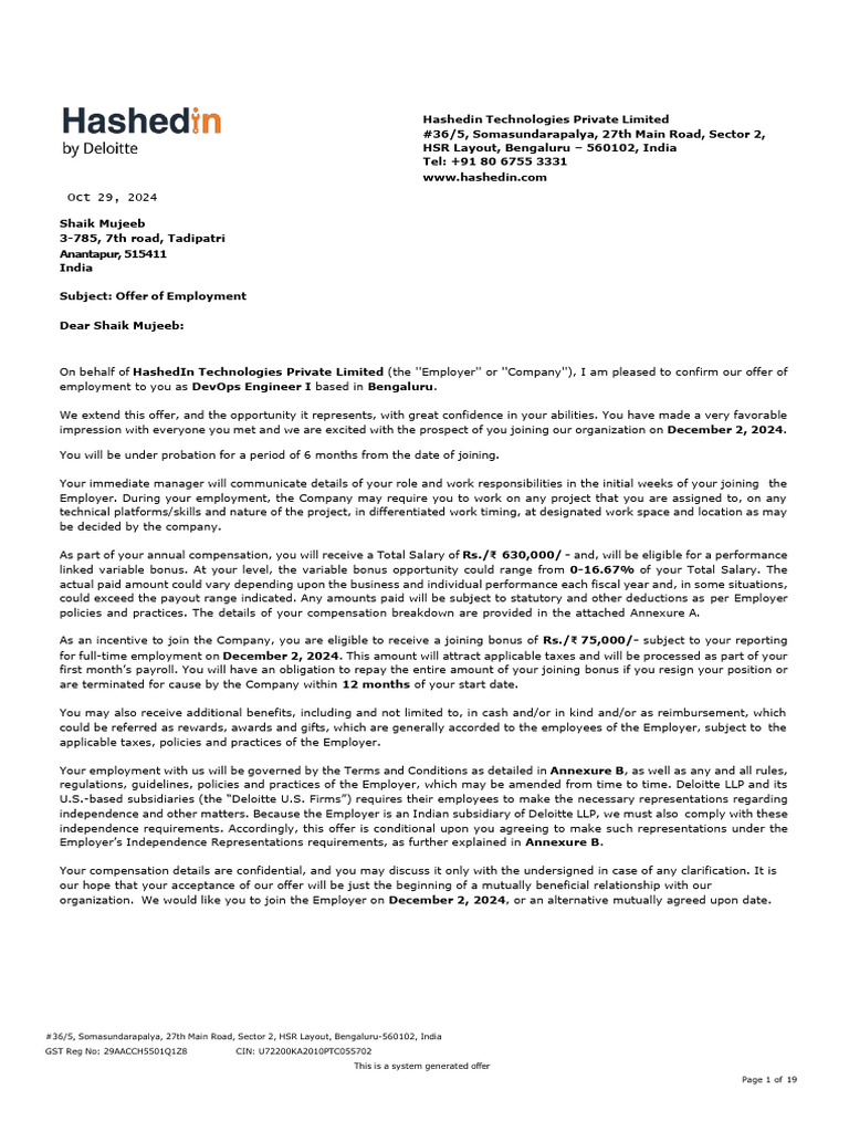 20121A05Q3 - Shaik Mujeeb - B.Tech-CSE - Hashedin | PDF | Legal Remedy ...